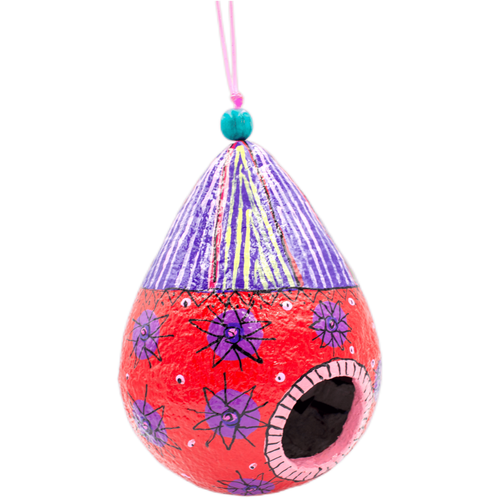 Handmade & Painted Paper Mache Bird House - Crafts of Africa