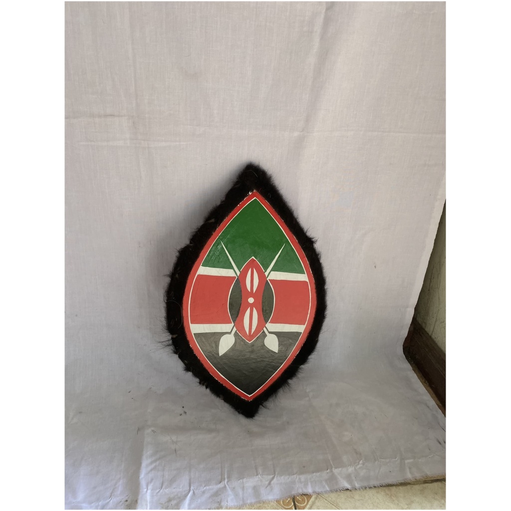 Shield With Kenyan Flag - Handcrafted African Art