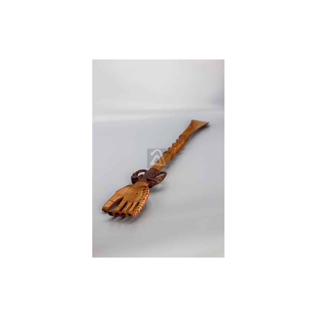Wooden back scratcher with - Handcrafted African Art