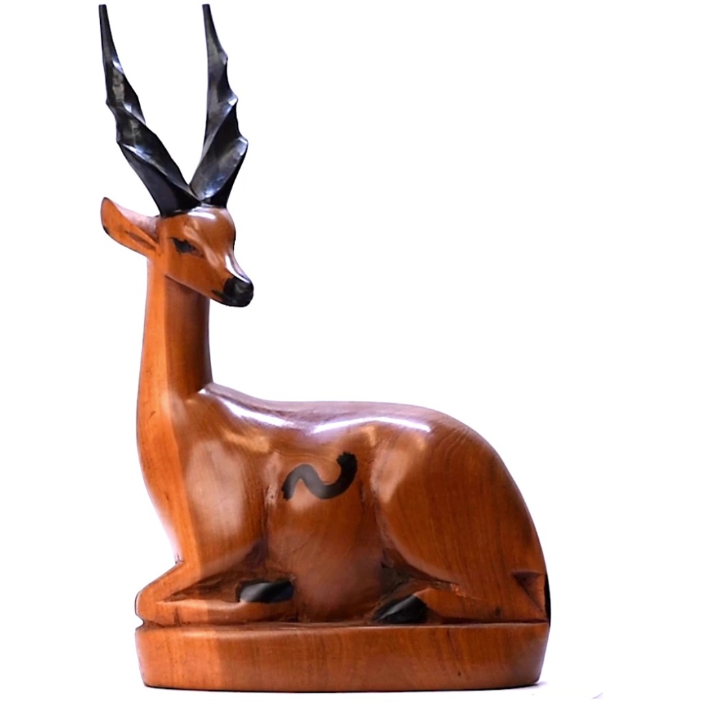 Handmade Sitting Gazelle Figurine - Crafts of Africa